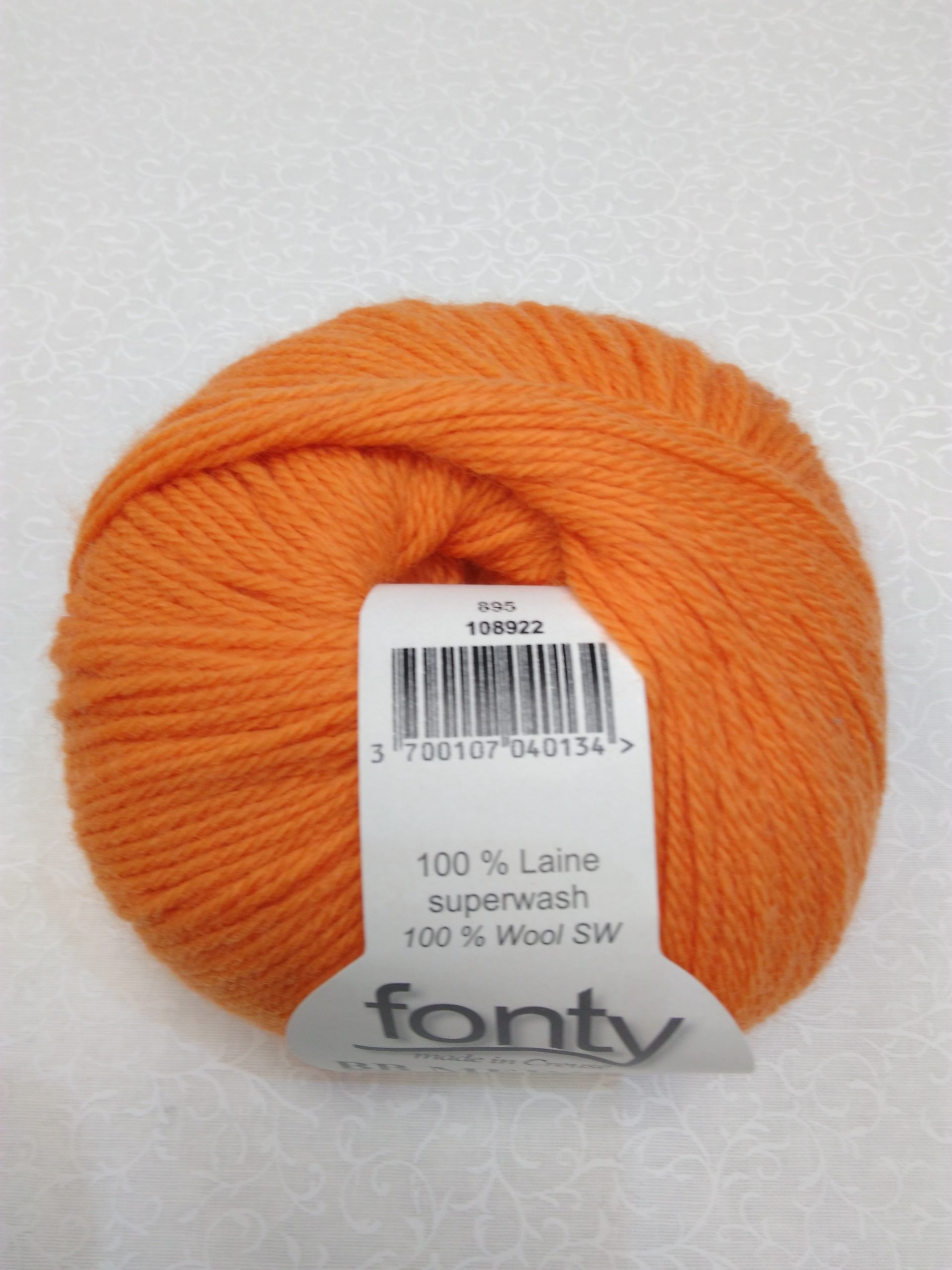 Laine Fonty BB MERINOS orange 895 - La Boutik' Créative de Rives