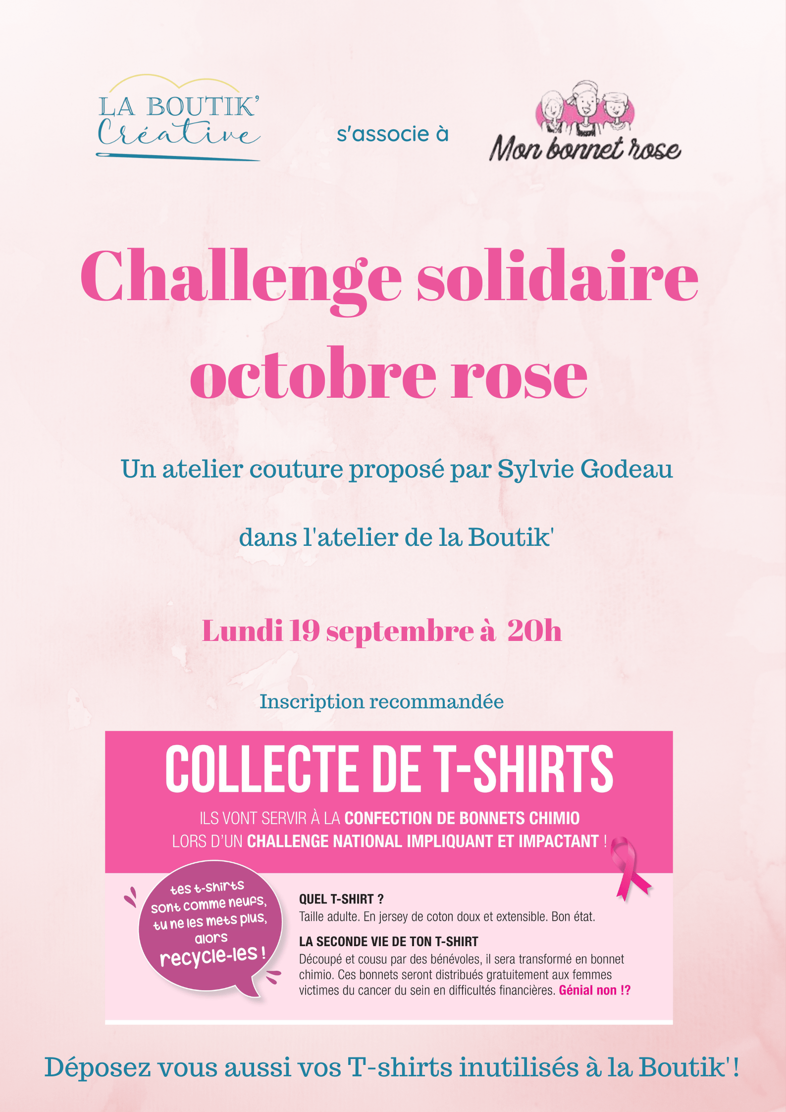 Atelier couture solidaire - La Boutik' Créative de Rives