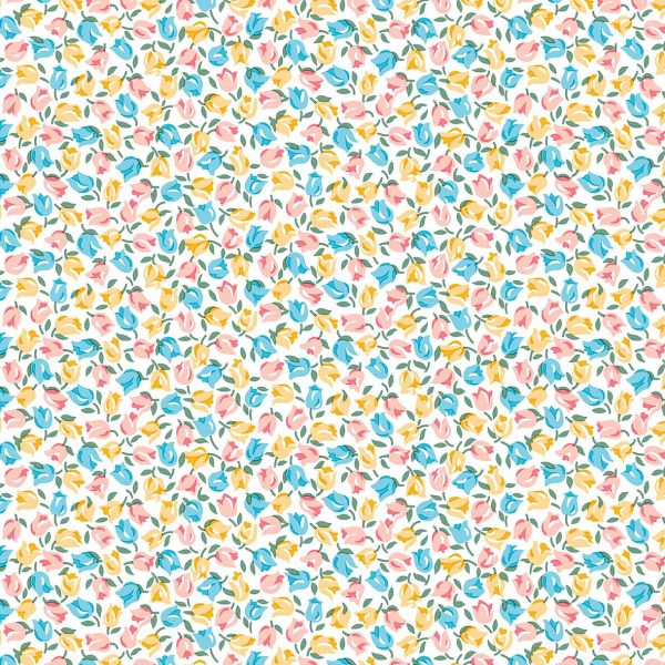 Tissu Liberty Fabrics patch London Parks Tiny Tulips col bleu - La ...